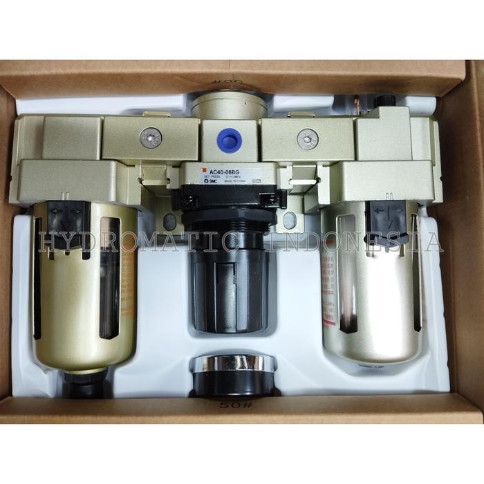 Jual AIR FILTER REGULATOR LUBRICATOR SMC AC40-N06M-A DRAT 3/4" INCH ...