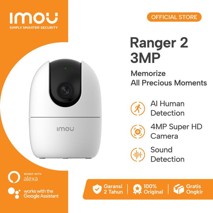 Promo IMOU Ranger 2 Resolusi 3MP Smart IP Camera CCTV Wi-Fi Indoor H ...