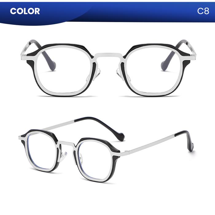 Promo Kacamata Minus Metal PC Frame Bulat Anti Blue Light Fashion Pria ...