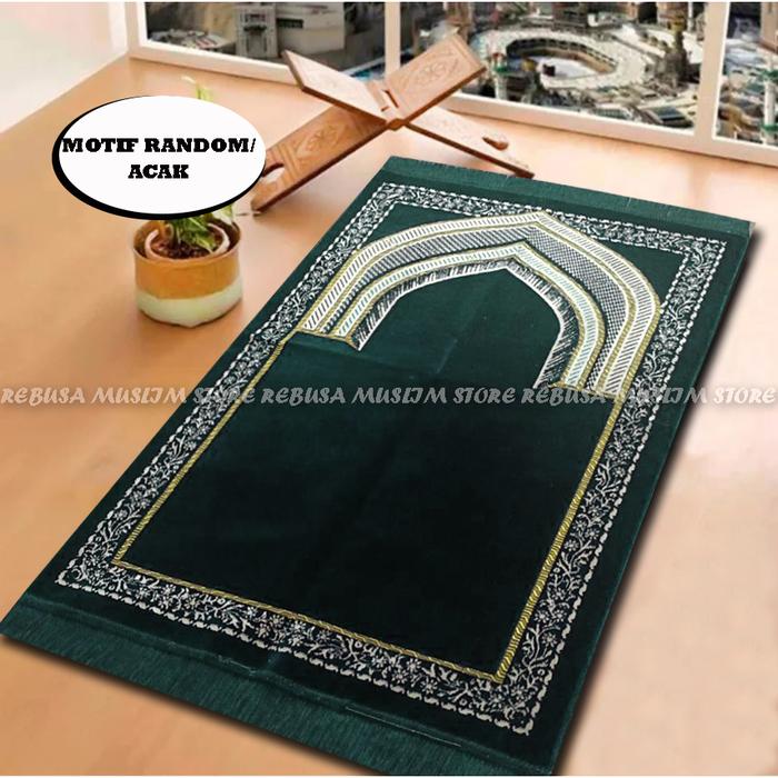 Promo sajadah turki turkey premium original motif simple elegan - Hijau ...