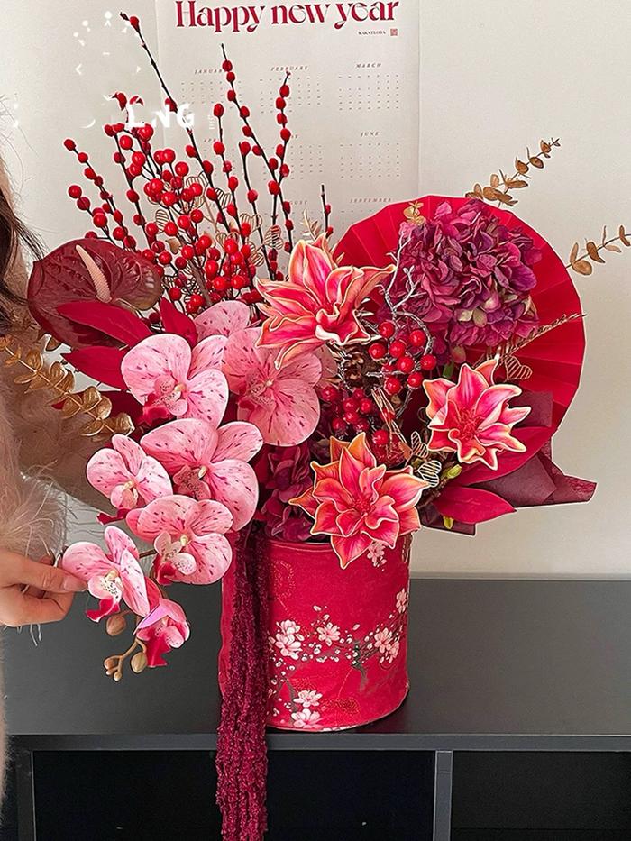 Jual Pohon imlek sincia meihua bunga artificial red cherry sakura ...