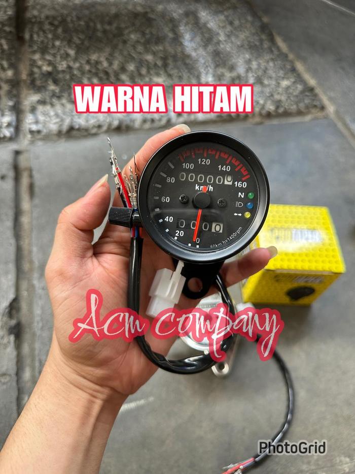 Jual Speedometer Dual Speed Meter With LED Indikator 12Volt Bulat ...