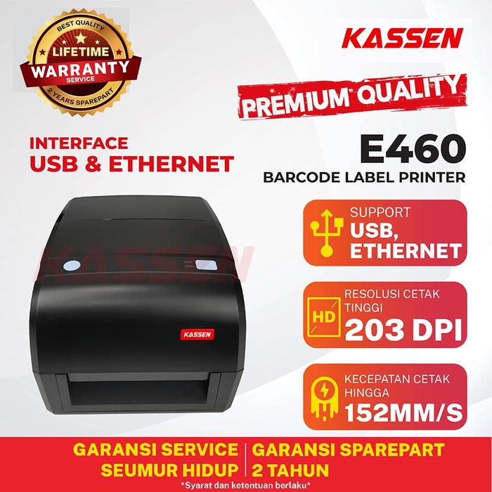 Promo Kassen E460 Printer Barcode Transfer Thermal 110mm E-460 Resi Harga Cicil 0% 3x - Kota ...