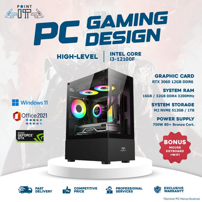 Jual Komputer Rakitan / PC Design Gaming Intel Core Gen 12 | i3 12100F - i5 12400F - i7 12700F ...