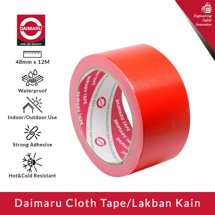 Jual Daimaru Cloth Tape Merah 48mm x 12m - Lakban Kain Waterproof & Strong Adhesive untuk Kargo ...