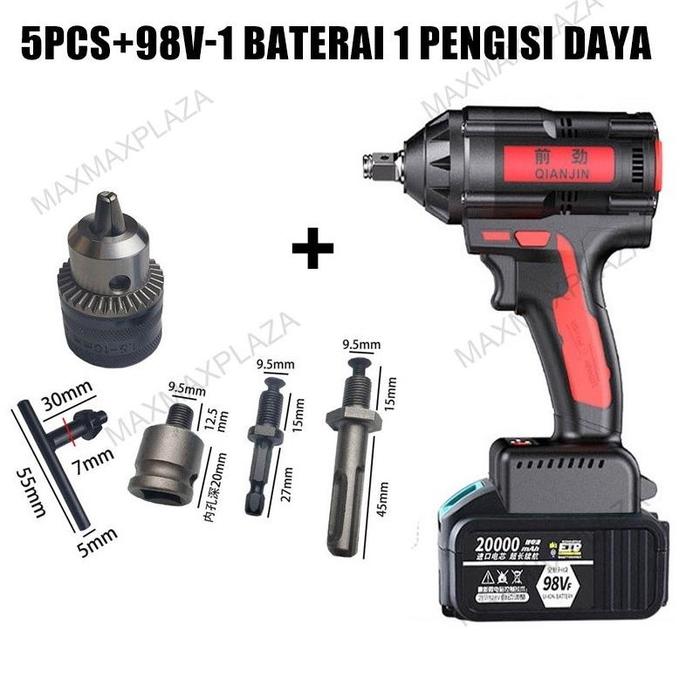 Jual 98V Cordless Impact Wrench-Electric Brushless Wrench, Kunci Torsi ...
