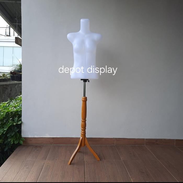 Promo Manekin Setengah Badan Cewe 1 set + Tiang kaki/Display Patung ...