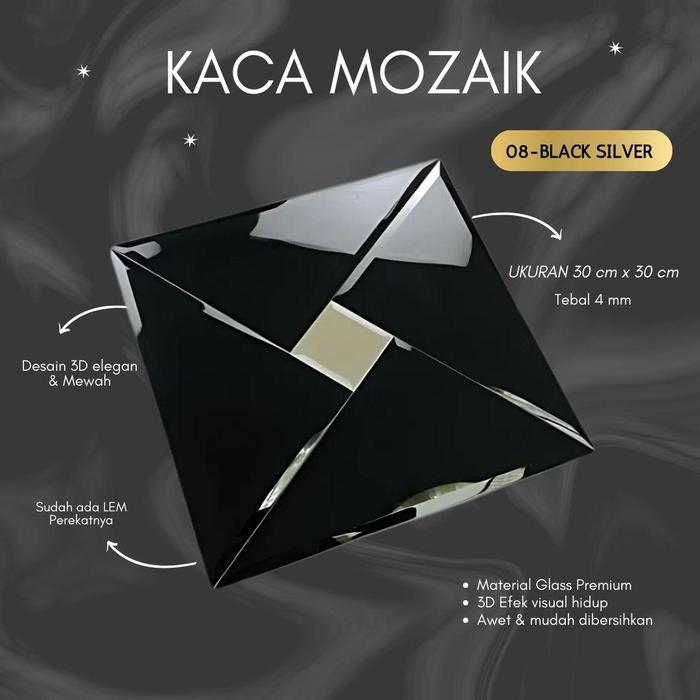 Promo KACA CERMIN BEVEL MOZAIK / TEBAL 4MM / UKURAN 30CM X 30CM / SUDAH ...