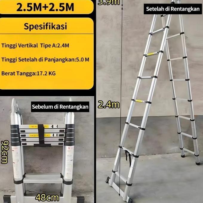 Jual Tangga Lipat/Tangga Aluminium/Tangga Teleskopik 6 Meter/5Meter ...
