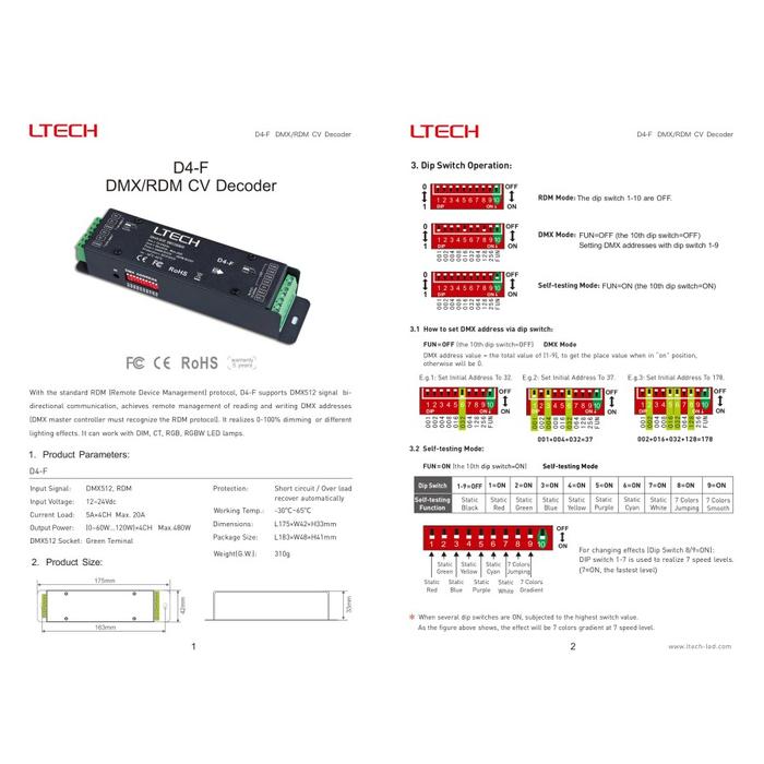 Jual 1 LED Drivers / DMX512/RDM / CV DMX512 Decoder LTECH - Jakarta ...