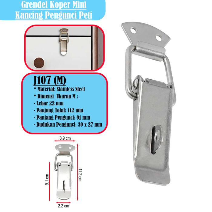 Jual Grendel Koper Mini Stainless Steel SS 304 Kaitan Overval Peti DIY ...
