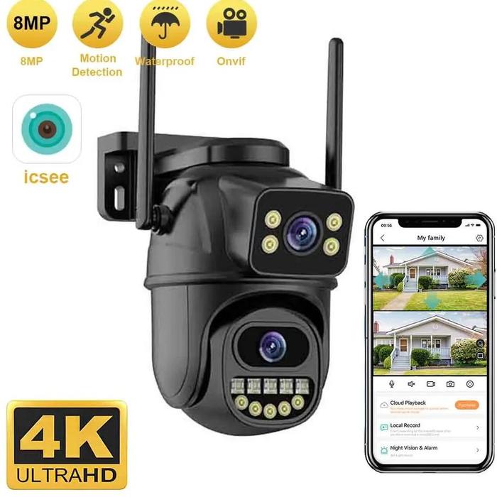 Jual BELIA 4K 8MP WiFi Surveillance Camera, Dual Lens, 4X Digital Zoom ...