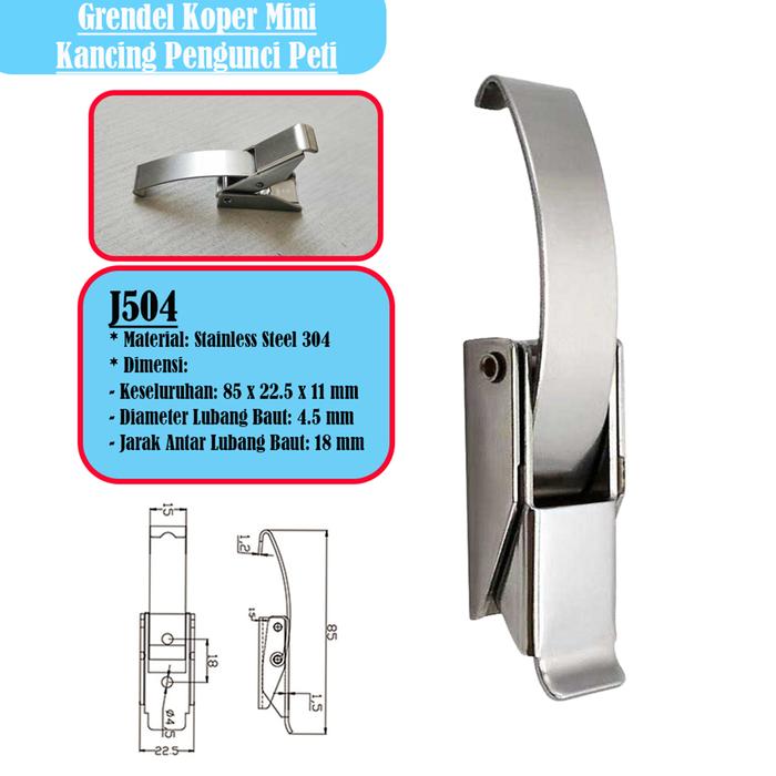 Jual Grendel Koper Mini Stainless Steel SS 304 Kaitan Overval Peti DIY ...