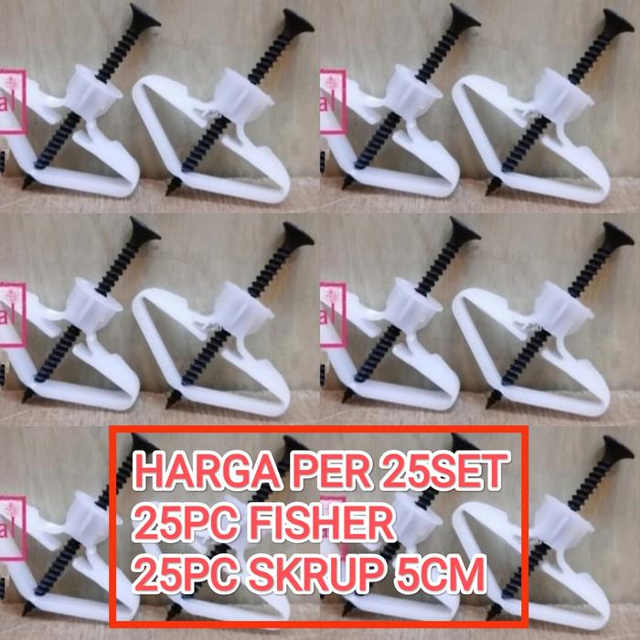 Jual fisher gypsum dan skrup gypsum pengencang baut nylon fiser gypsum ...