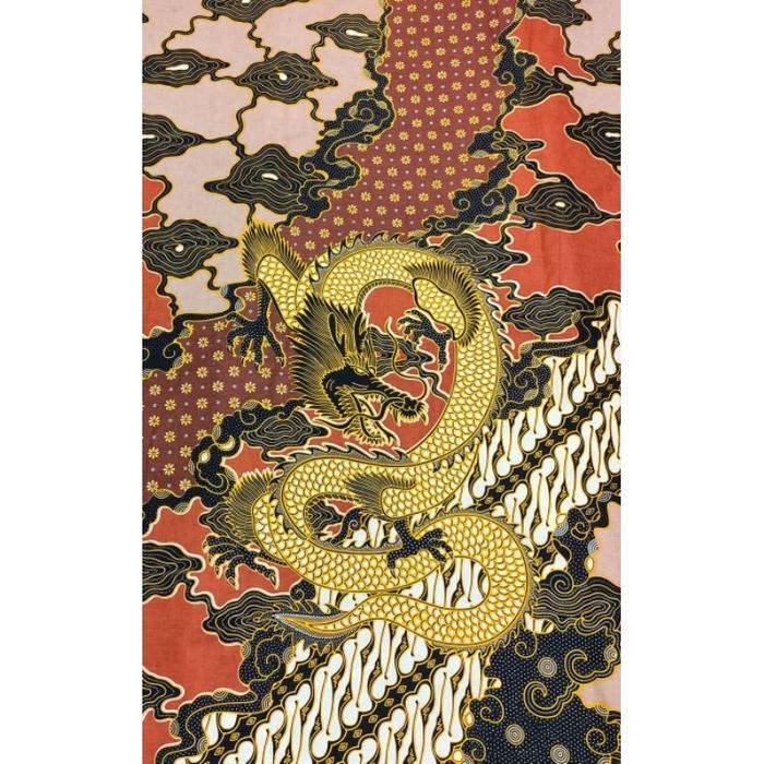 Jual Kain Batik Meteran Potongan Motif Naga Kontenporer - Cokelat, 0,5 ...