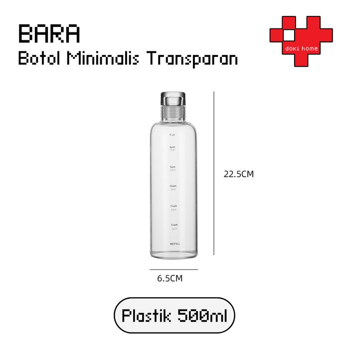 Jual |DOKI| BARA Botol Kaca Minuman Minimalis Termos Air Minum Bening ...
