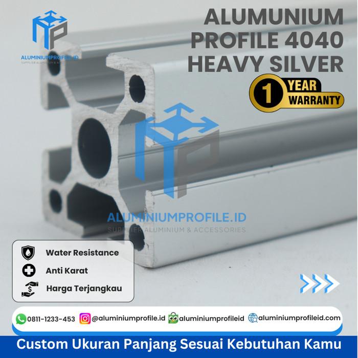 Jual ALUMINIUM EXTRUSION 4040 HEAVY T SLOT SILVER PANJANG 6 METER ...