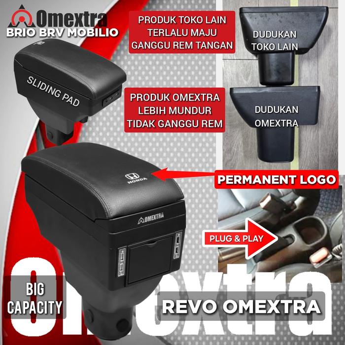 Jual Armrest Box - Console Box Brio Mobilio Brv ver: Tanpa Sekrup - REVO REGULER, JAHIT MERAH ...
