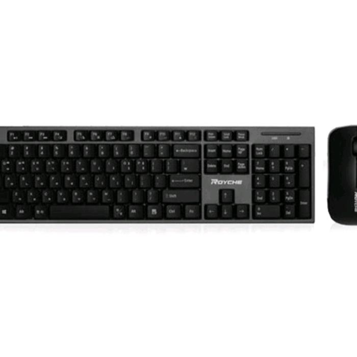 Jual Royche Wireless Keyboard & Mouse Combo Korea Hanguel - Hitam ...