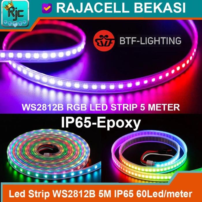 Jual LED Strip RGB WS2812B Neopixel 5M 60Led/meter IP65 Waterproof ...