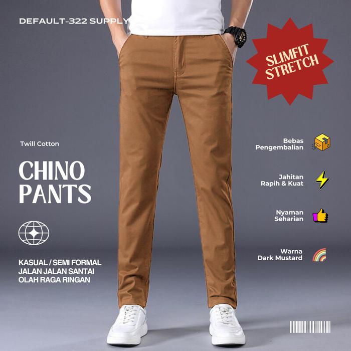 Promo Celana Chino Panjang Pria Wanita Bahan Scotch Strech Premium Size ...
