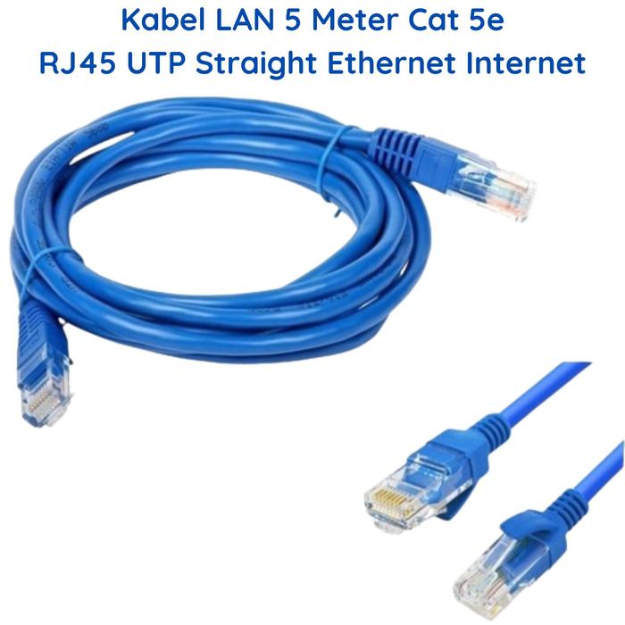 Jual Kabel LAN 5 Meter Cat 5e RJ45 UTP Langsung Siap Pakai Cable ...