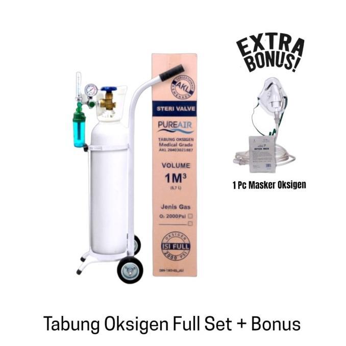 Jual Tabung Oksigen Full Set 3 in 1 Siap Pakai isi 2000 Psi - Tabung ...