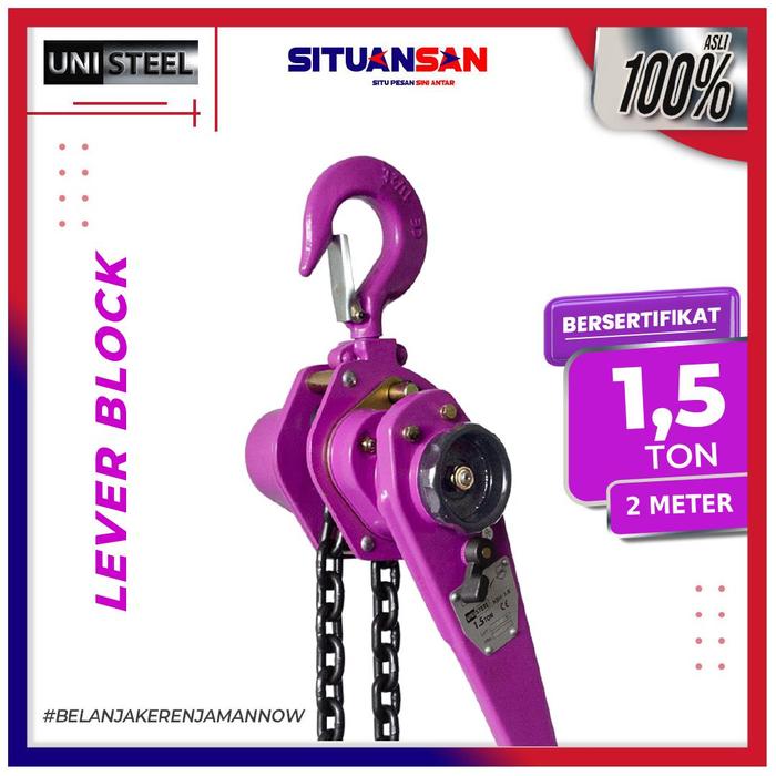 Promo Lever Block 1,5 Ton x 2 Meter Lever Hoist UNISTEEL - Kota ...