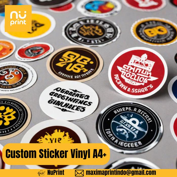 Jual Cetak Stiker Label Vinyl Kiss Cut / Cetak Stiker Custom A4+ - Kota ...