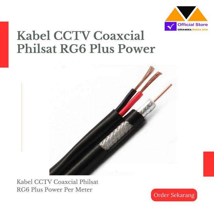 Jual Kabel Coaxcial CCTV RG6 Plus Power Philsat 1 roll 300 meter ...