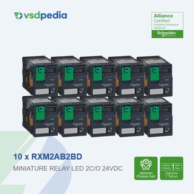 Promo SCHNEIDER MINIATURE RELAY LED 2C/O 24VDC RXM2AB2BD x 10 Cicil 0% ...