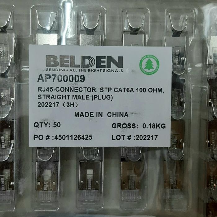 Jual AP700009 Belden RJ45 Connector STP Cat6A 50Pcs Pin RJ45 Cat 6A ...