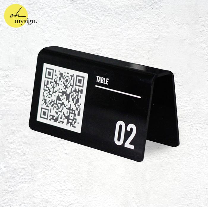 Jual Custom Nomor Meja Akrilik QR Menu Acrylic Table Number - Hitam ...