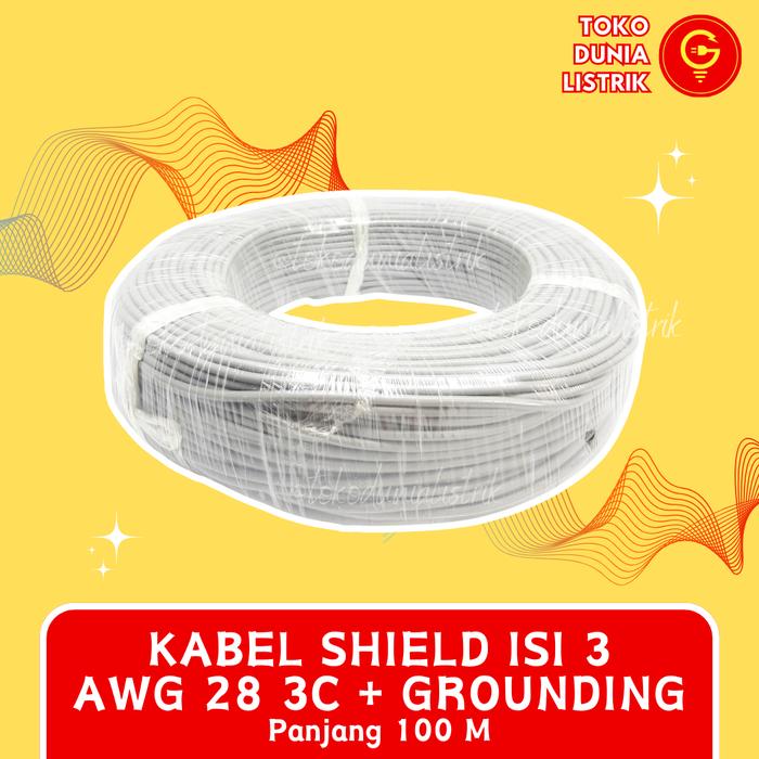 Jual [TDL] KABEL SHIELD ISI 3 AWG 28 3C Plus GROUNDING Panjang 100 M ...