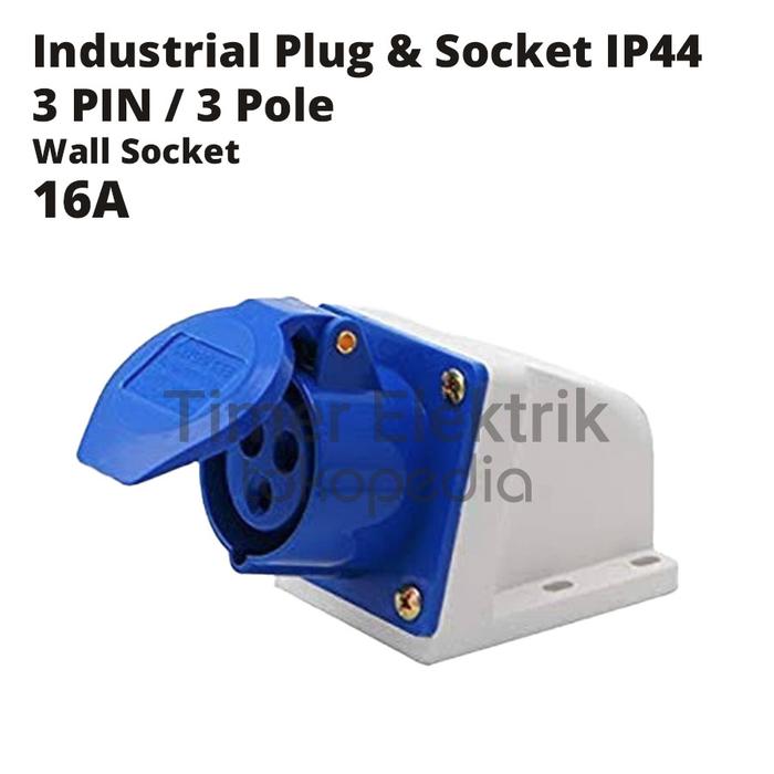 Jual Industrial Plug & Socket IP44 3 Pin / 3 Pole 16A Berbagai Variant ...
