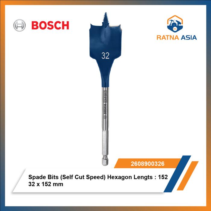 Promo Mata Bor Kayu Kipas Spade Bosch 32mm Selfcut Speed - Hex Shank ...