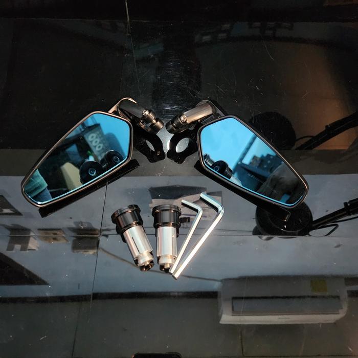 Jual SPION BAR END CAFE RACER SPION JALU CNC OVAL UNIVERSAL - kaca soft ...