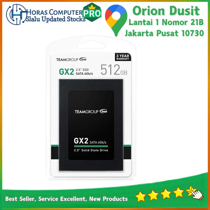 Jual SSD TeamGroup GX2 2,5" 512GB Black SATA III 4x Faster Slim Speed 550Mb - Jakarta Pusat ...