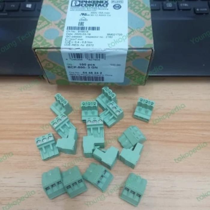 Jual TERMINAL BLOK PHOENIX 3PIN 3 PIN TERMINAL HIJAU PHOENIX SOKET ...