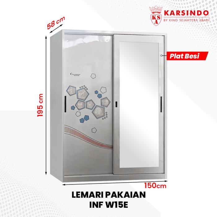 Jual Lemari Pakaian Besi 2 Pintu Sliding W15E - Kota Medan - Karsindo Furniture | Tokopedia