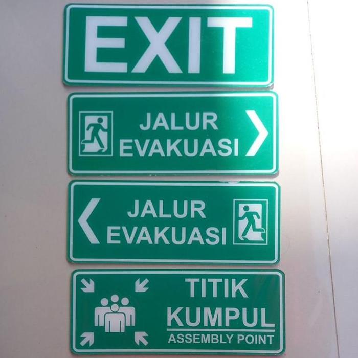 Jual plang akrilik papan jalur evakuasi exit titik kumpul - Titik kumpul, 30x15 cm - Jakarta ...
