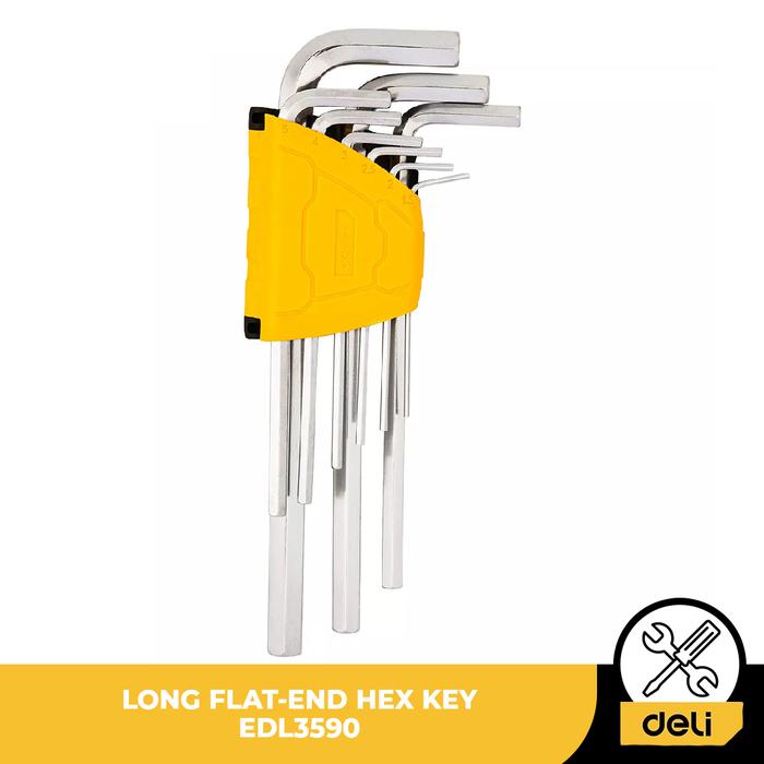 Promo Kunci L Set Panjang Ujung Rata Deli Hex Key Set EDL3590 Bahan ...