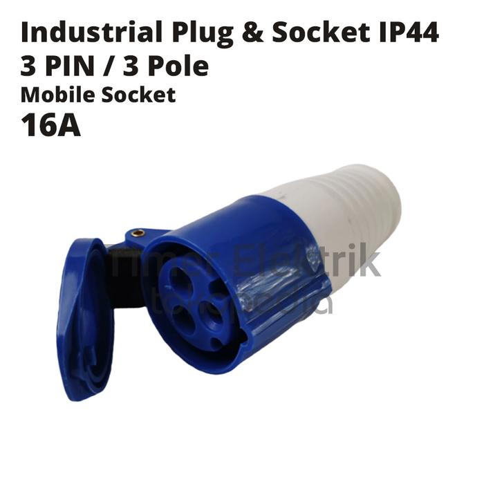 Jual Industrial Plug & Socket IP44 3 Pin / 3 Pole 16A Berbagai Variant ...