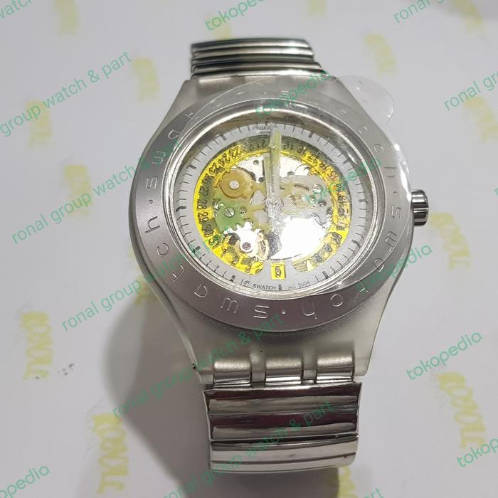 Jual JAM SWISS SWA TCH AUTOMATIC SKELETON YELLOW DATE AG2004 ETA ...