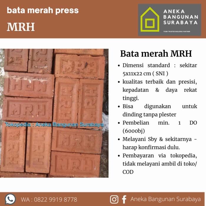 Jual BATA MERAH MRH (1DO :6000bj) | bata merah press grade A - Kota ...