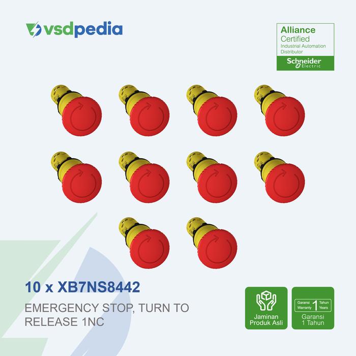 Promo SCHNEIDER RED EMERGENCY STOP TRIGGER TURN TO RELEASE XB7NS8442 x ...