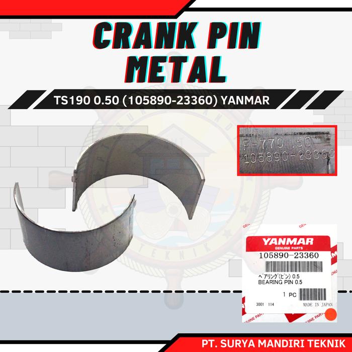 Jual TS190 CRANK PIN METAL 0.50 (105890-23360) YANMAR ASLI GENUINE - Kota Surabaya - Surya ...
