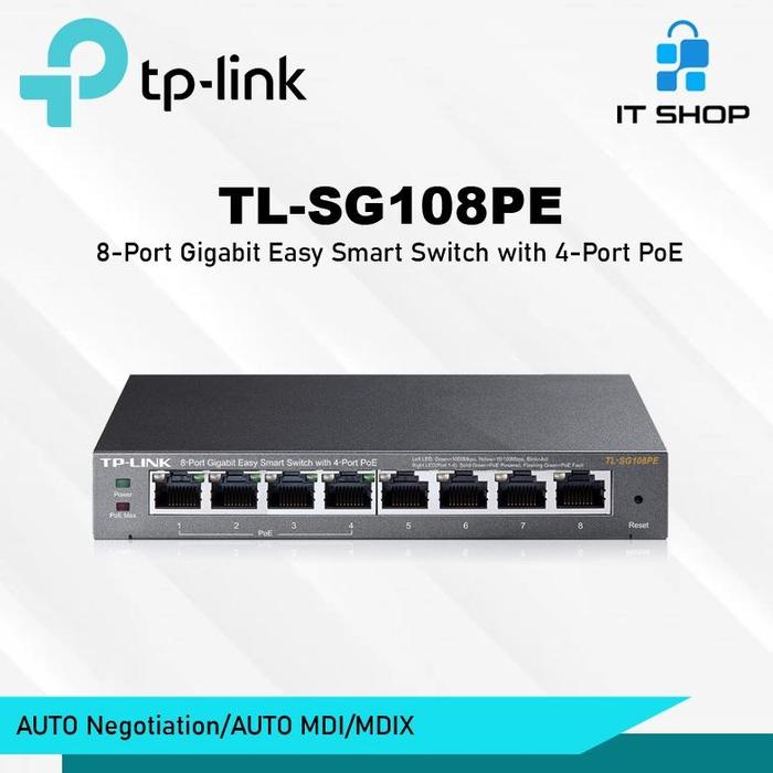 Jual TP-Link TL-SG108PE 8-Port Gigabit Easy Smart Switch with 4-Port ...
