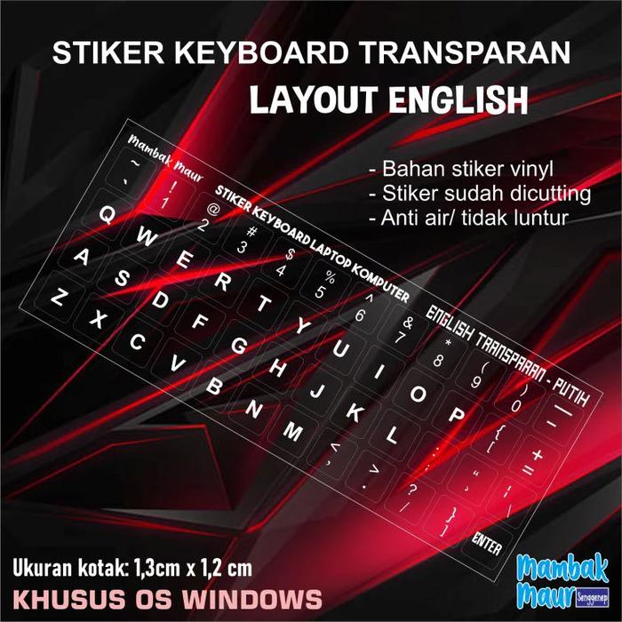 Jual STIKER KEYBOARD LAYOUT ENGLISH TRANSPARAN - Merah - Kota Tangerang ...