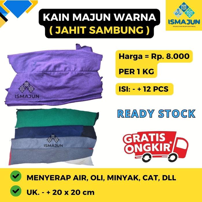 Jual KAIN MAJUN WARNA (1 kg) - JAHIT SAMBUNG (KATUN) | Kain Majun Super ...